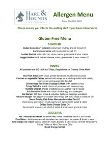 menus – The Hare & Hounds