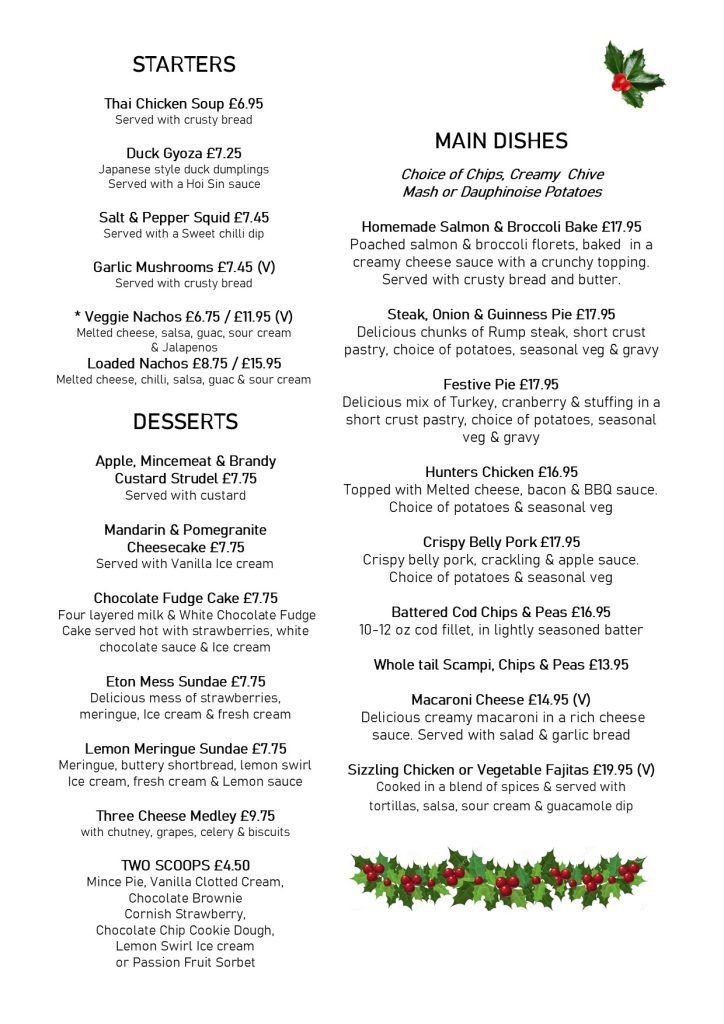 menus – The Hare & Hounds